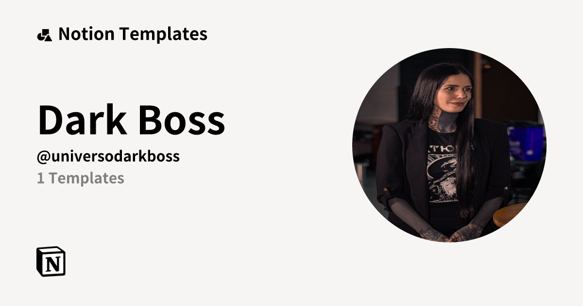 Dark Boss | Template Creator | Notion Marketplace