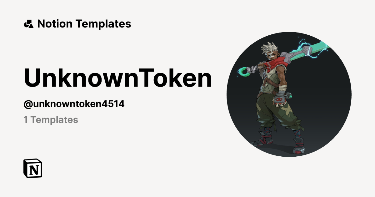 UnknownToken | Template Creator | Notion Marketplace