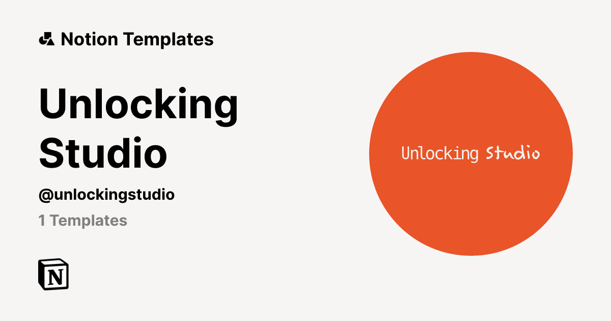 Unlocking Studio | Template Creator | Notion Marketplace