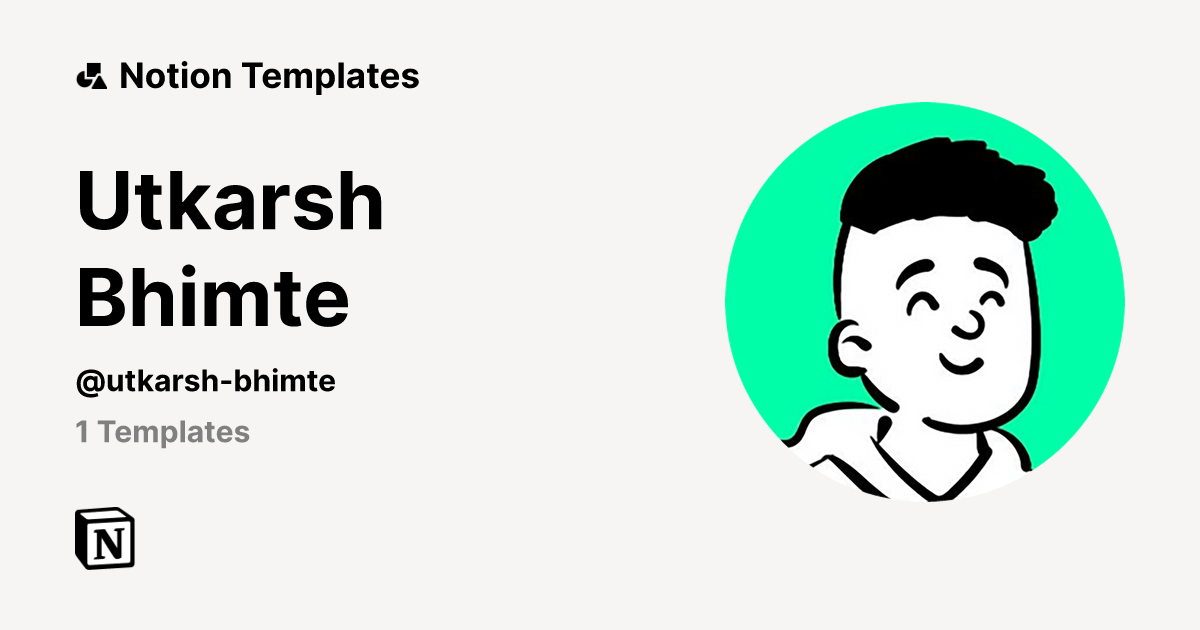 Utkarsh Bhimte | Template Creator | Notion Marketplace