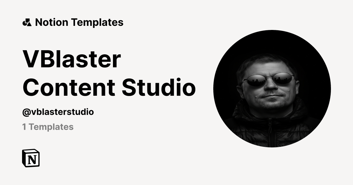 VBlaster Content Studio | Template Creator | Notion Marketplace