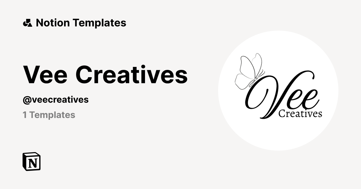 Vee Creatives | Template Creator | Notion Marketplace