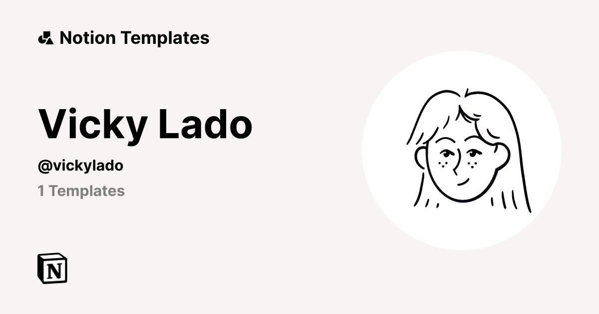 Vicky Lado | Template Creator | Notion Marketplace