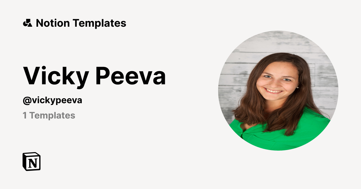 Vicky Peeva | Template Creator | Notion Marketplace