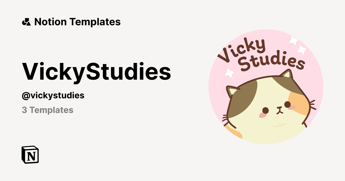 VickyStudies | Template Creator | Notion Marketplace