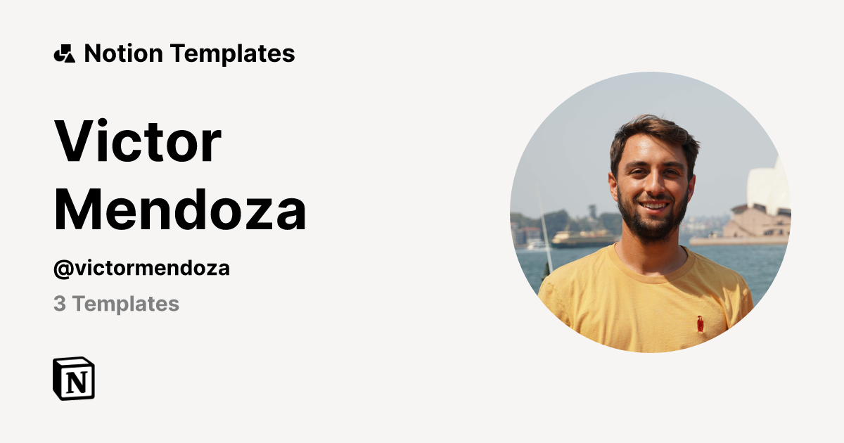 Victor Mendoza | Template Creator | Notion Marketplace
