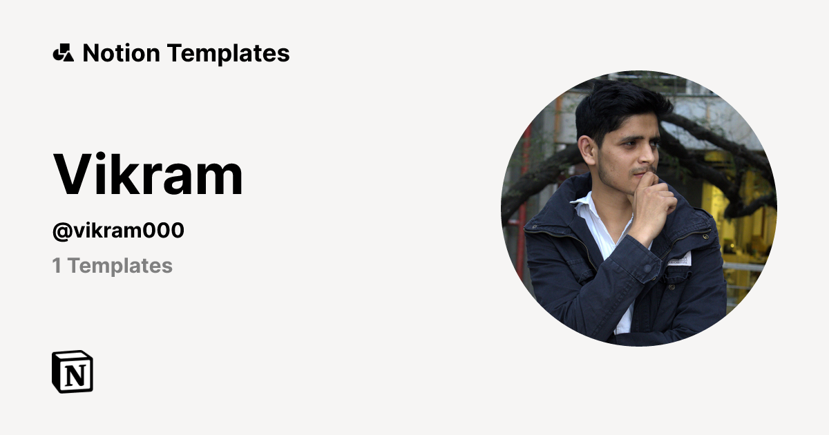 Vikram | Template Creator | Notion Marketplace