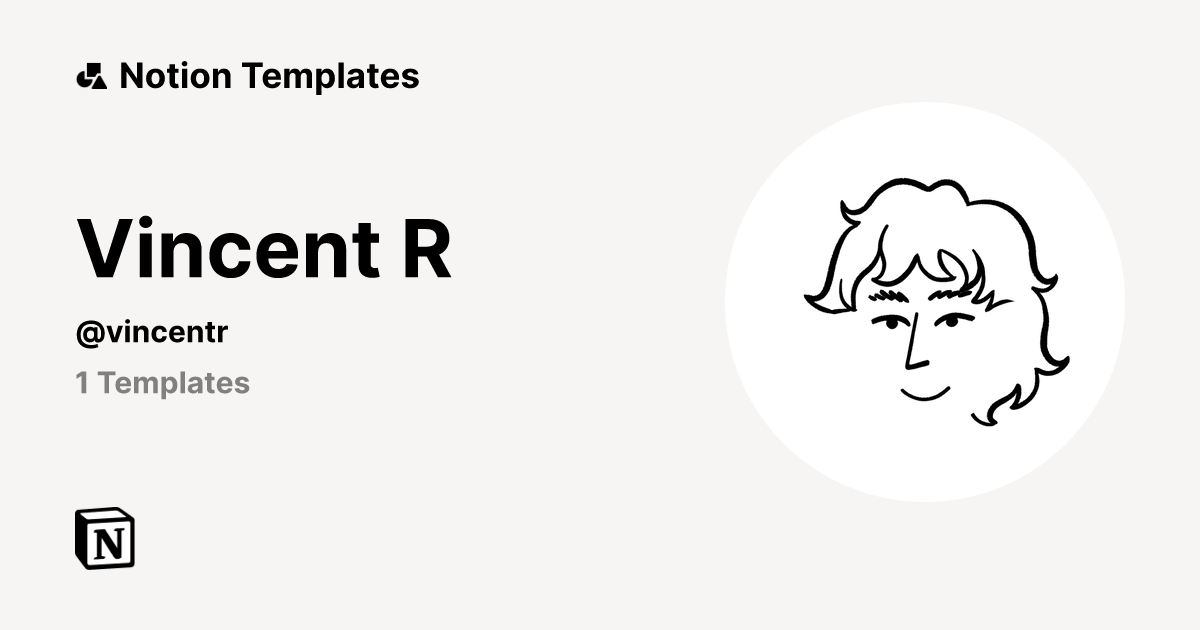 Vincent R | Template Creator | Notion Marketplace