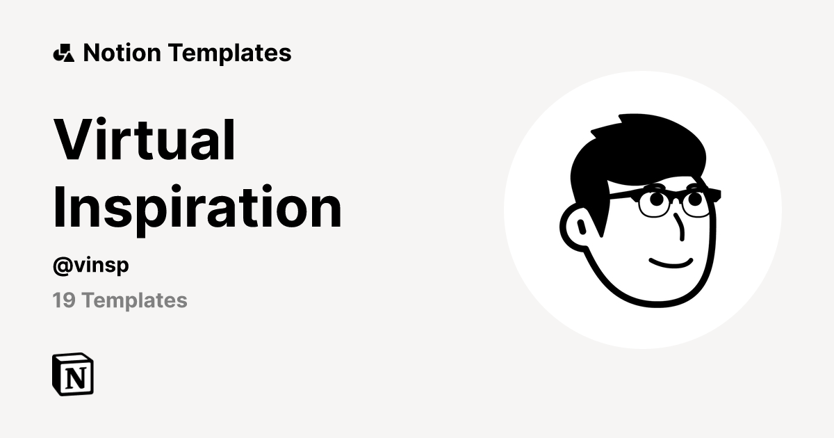Virtual Inspiration | Template Creator | Notion Marketplace