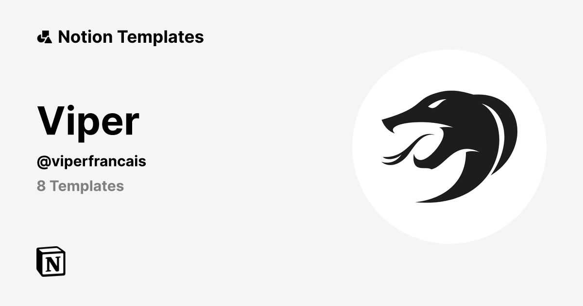 Viper | Template Creator | Notion Marketplace