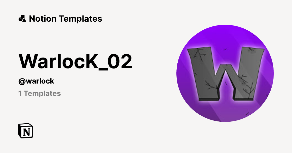 WarlocK_02 | Template Creator | Notion Marketplace