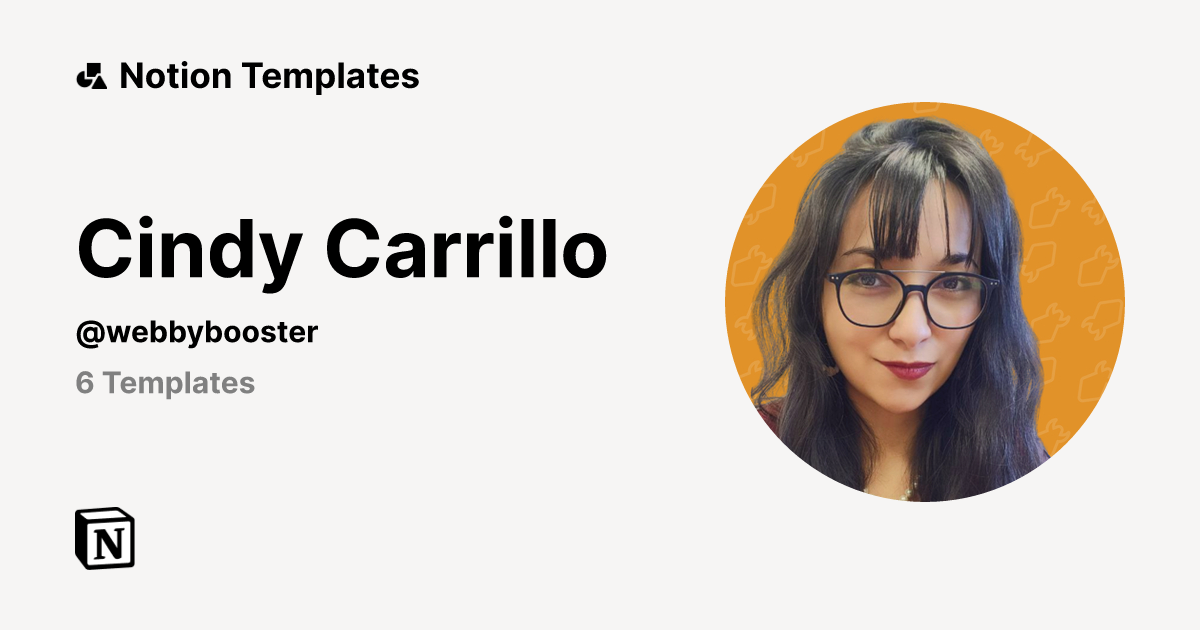 Cindy Carrillo | Template Creator | Notion Marketplace