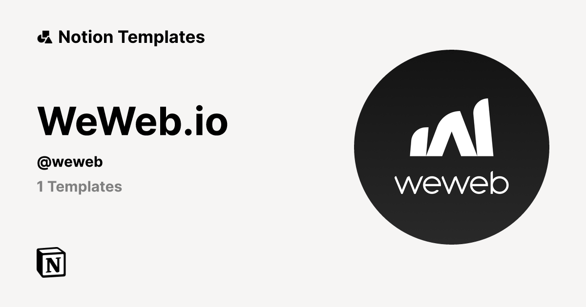 WeWeb.io | Template Creator | Notion Marketplace