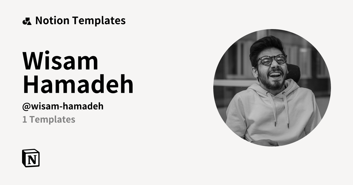 Wisam Hamadeh | Template Creator | Notion Marketplace
