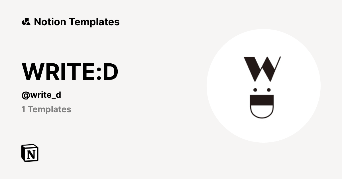 WRITE:D | Template Creator | Notion Marketplace