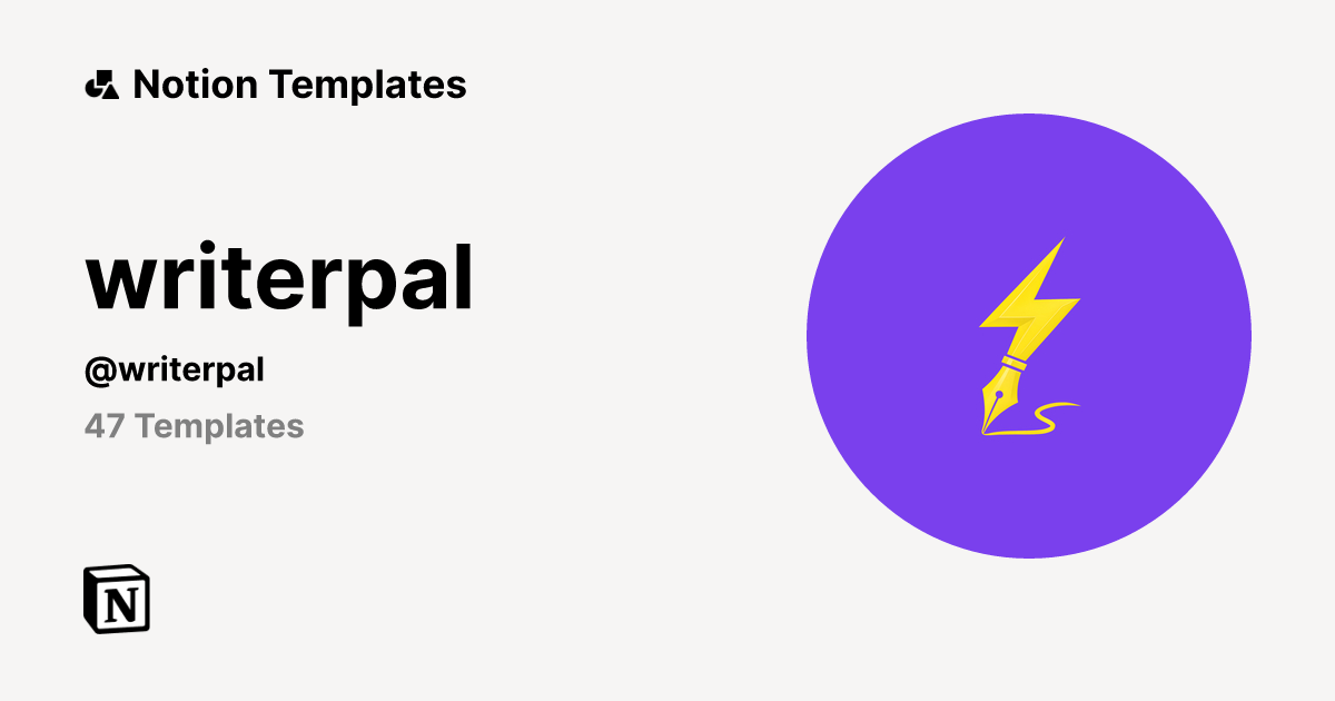writerpal | Template Creator | Notion Marketplace