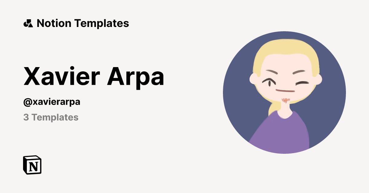 Xavier Arpa | Template Creator | Notion Marketplace