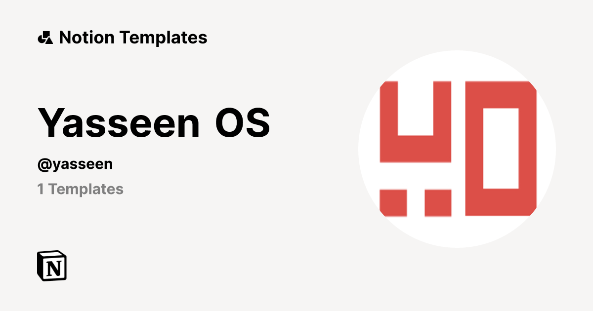 Yasseen OS | Template Creator | Notion Marketplace