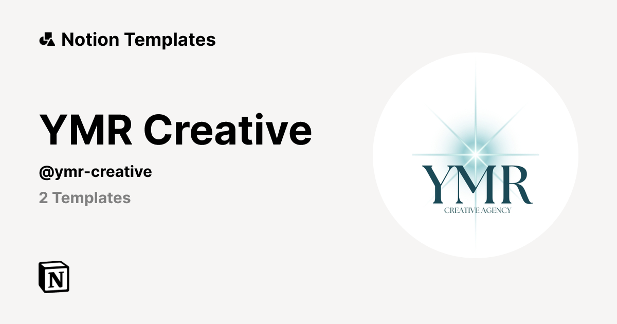 YMR Creative | Template Creator | Notion Marketplace