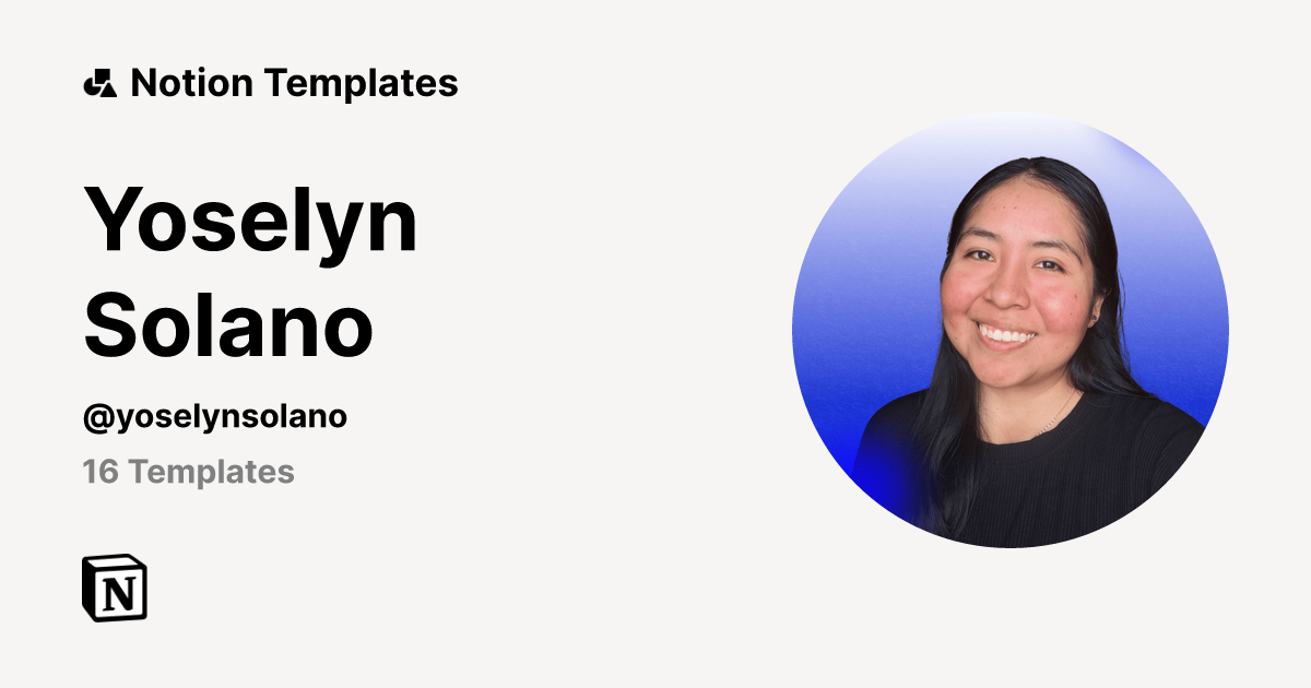 Yoselyn Solano | Template Creator | Notion Marketplace