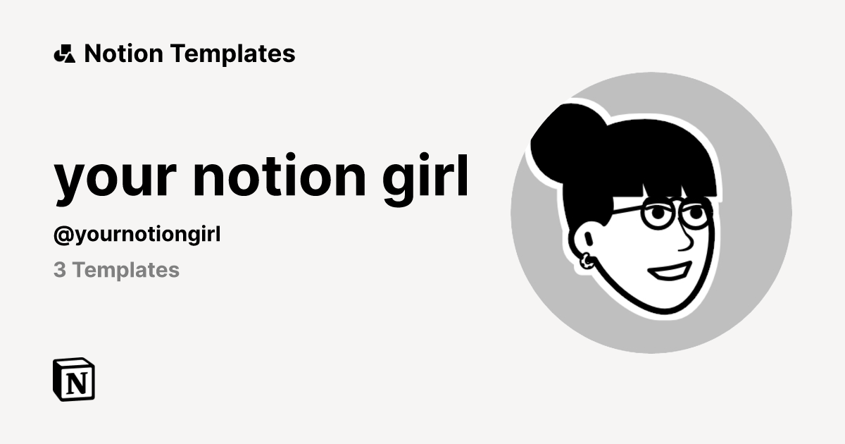 your notion girl | Template Creator | Notion Marketplace