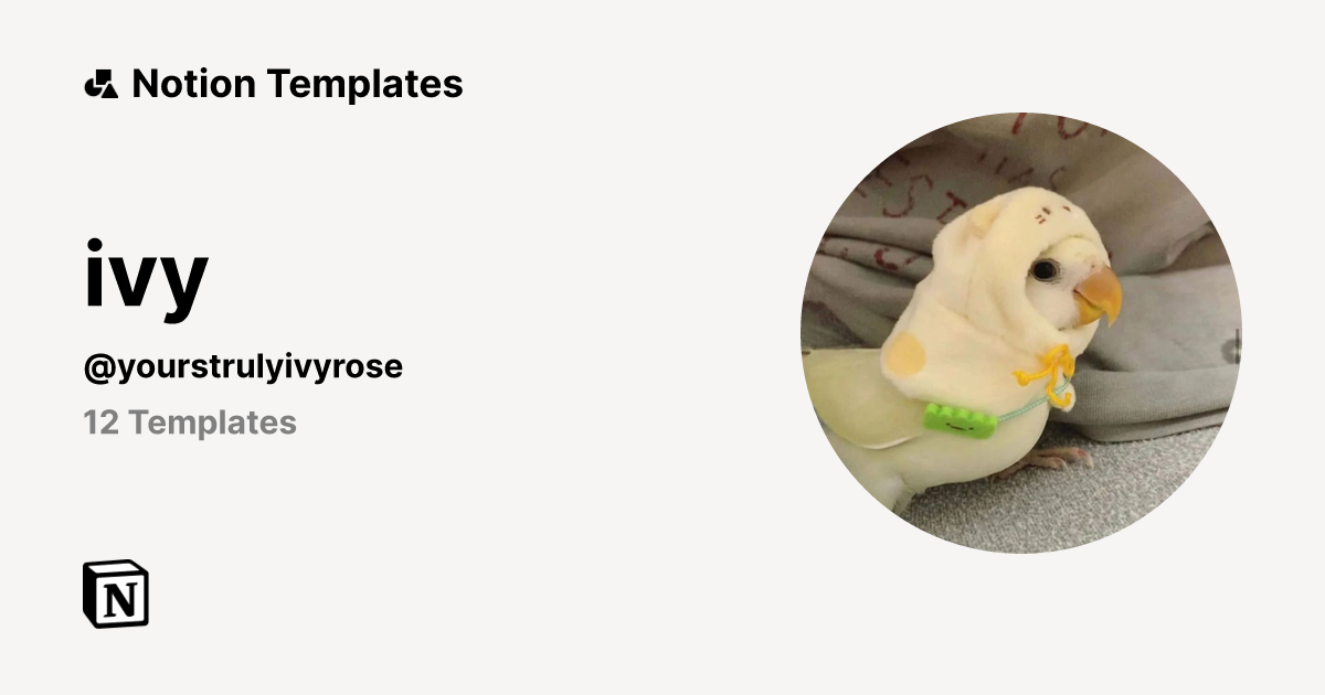 ivy | Template Creator | Notion Marketplace