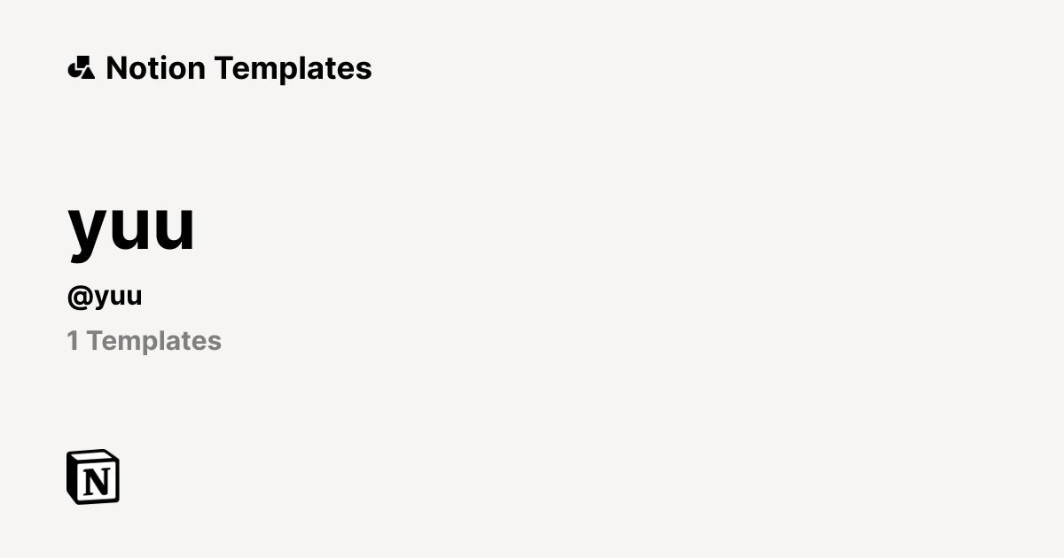 yuu | Template Creator | Notion Marketplace