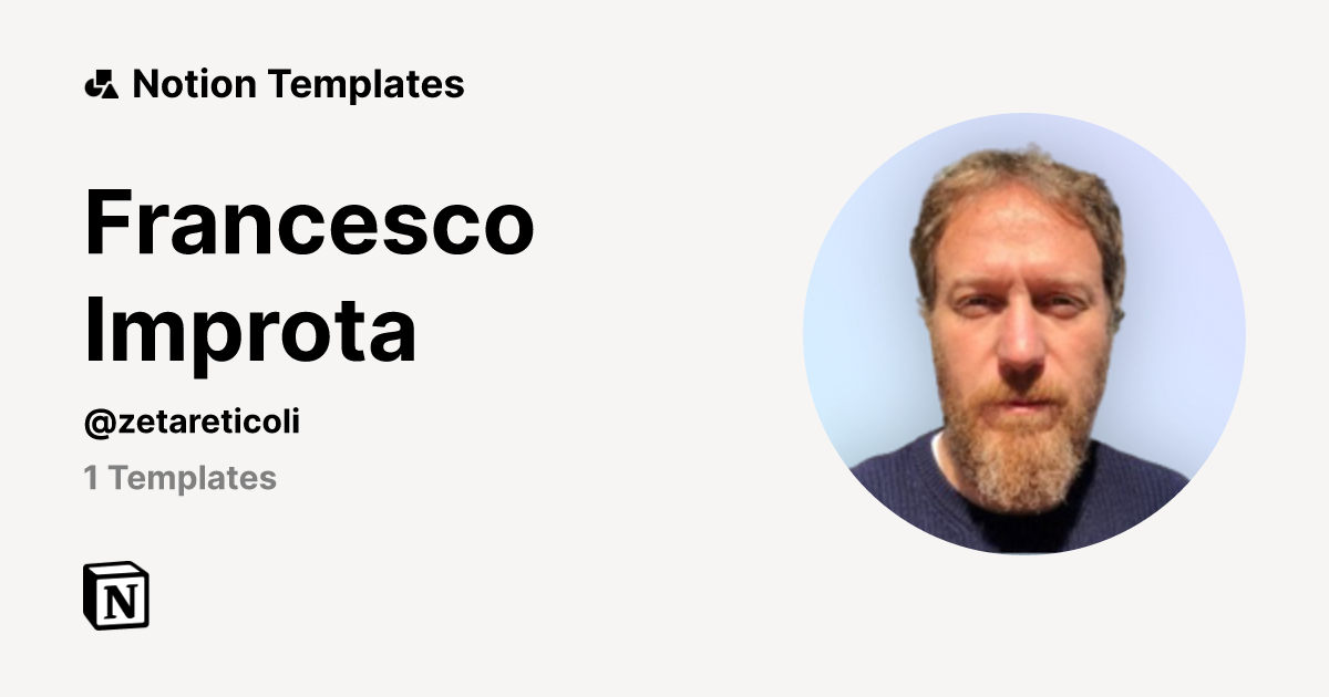 Francesco Improta | Template Creator | Notion Marketplace