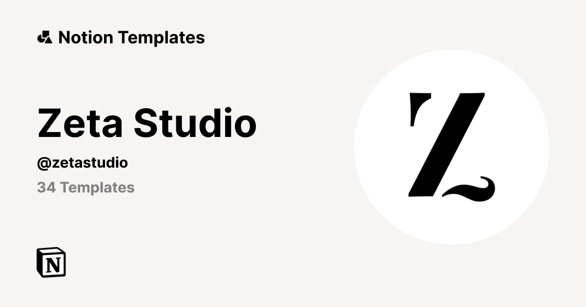 Zeta Studio | Template Creator | Notion Marketplace