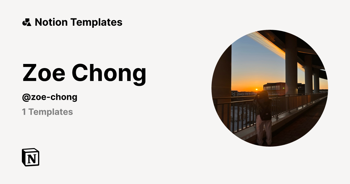 Zoe Chong | Template Creator | Notion Marketplace