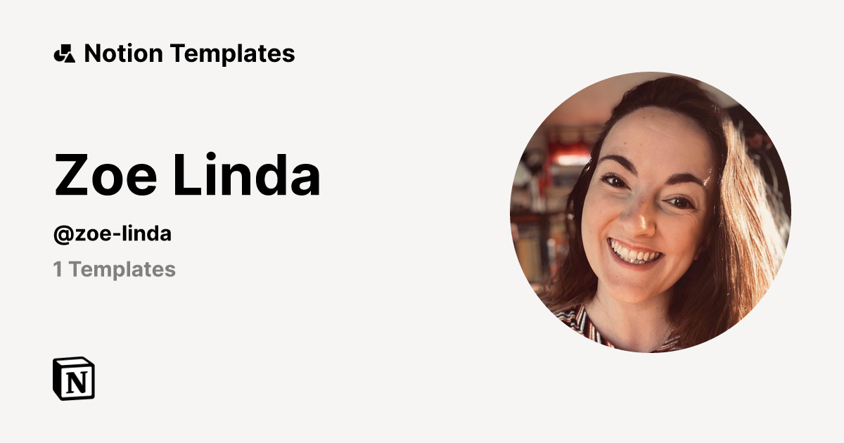 Zoe Linda | Template Creator | Notion Marketplace