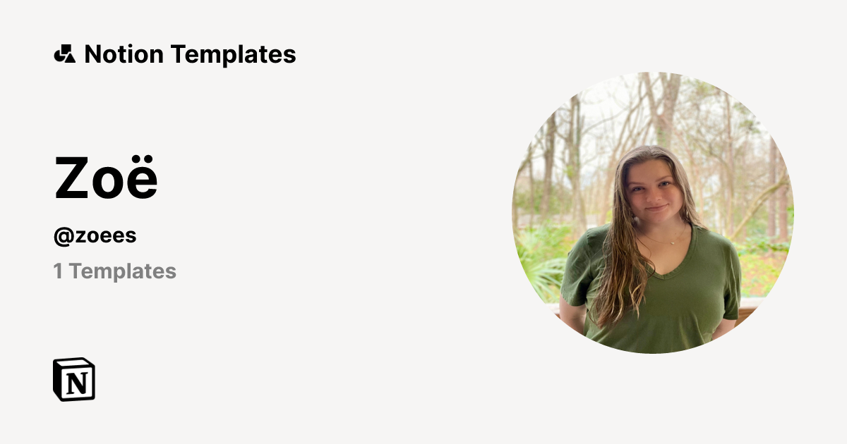 Zoë | Template Creator | Notion Marketplace