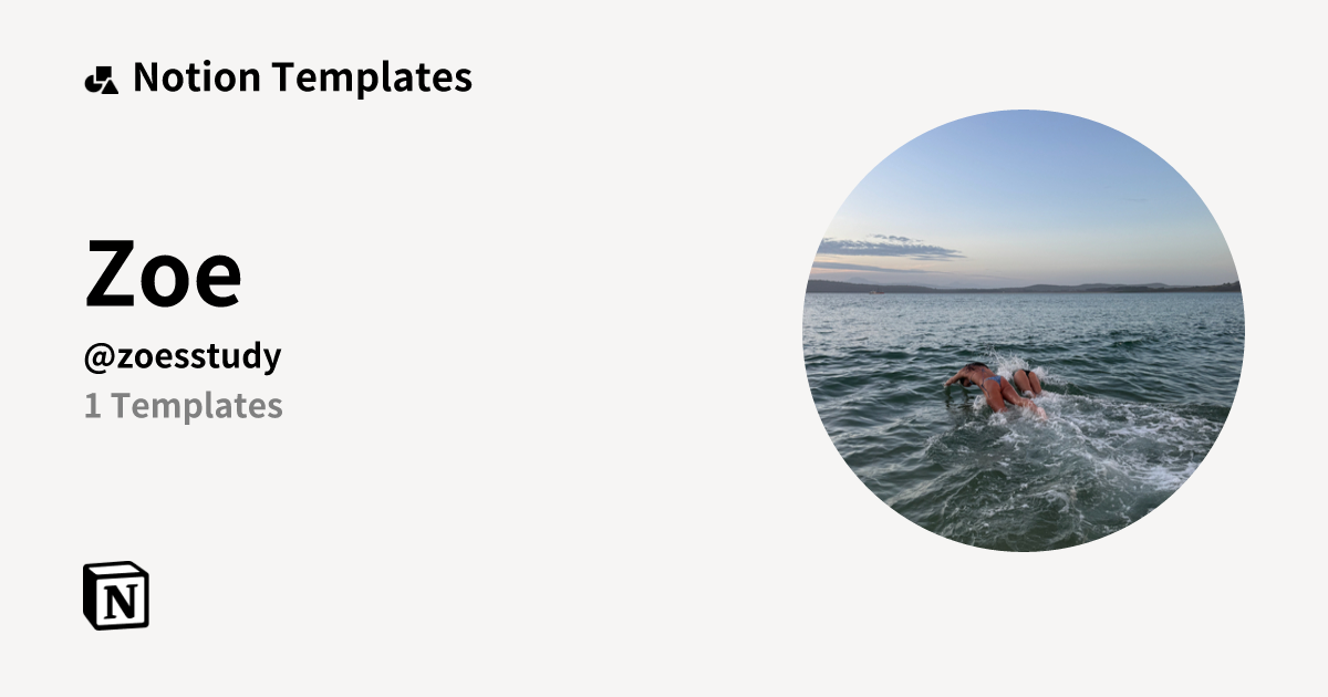 Zoe | Template Creator | Notion Marketplace