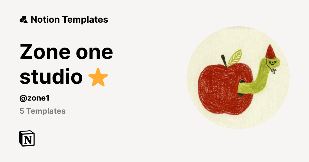 Zone one studio ⭐️ | Template Creator | Notion Marketplace