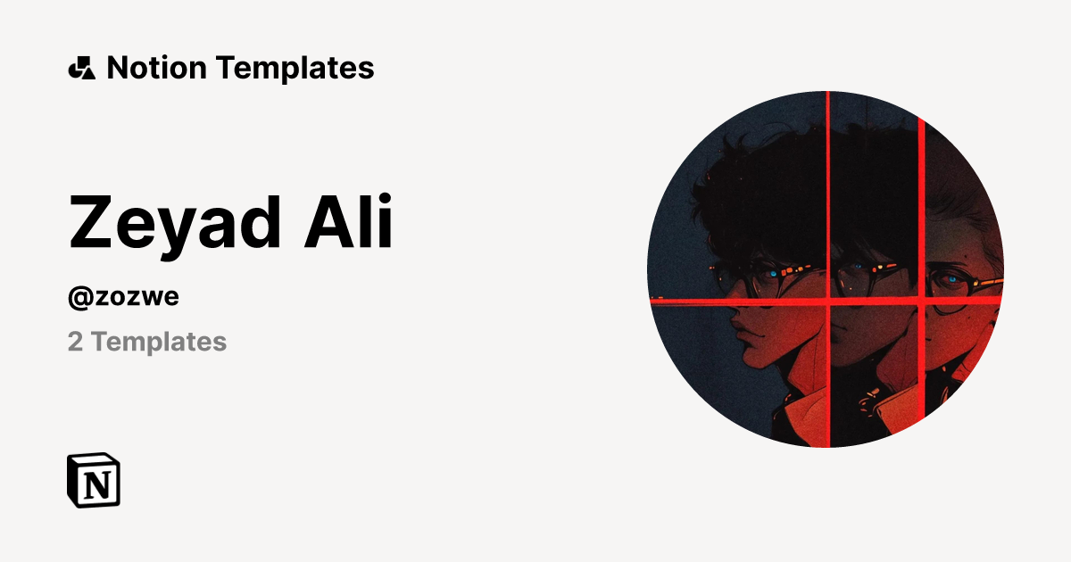 Zeyad Ali | Template Creator | Notion Marketplace