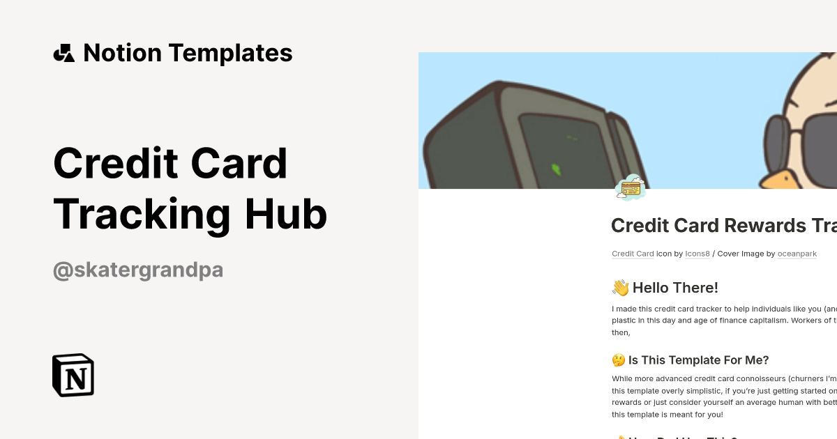 Credit Card Tracking Hub Template | Notion Marketplace