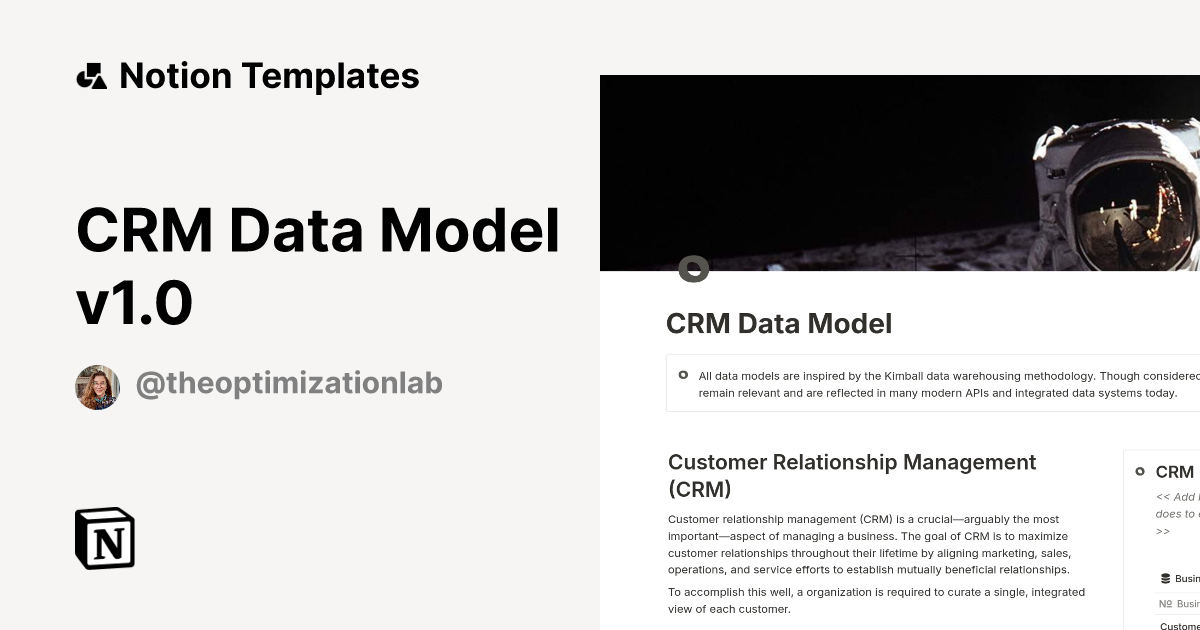CRM Data Model v1.0 Template by Tera Earlywine | Notion Marketplace