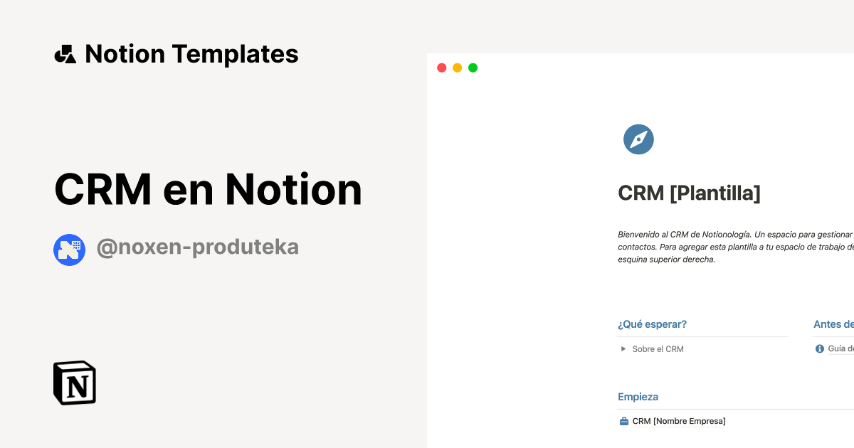 CRM en Notion Template by noxen+produteka | Notion Marketplace