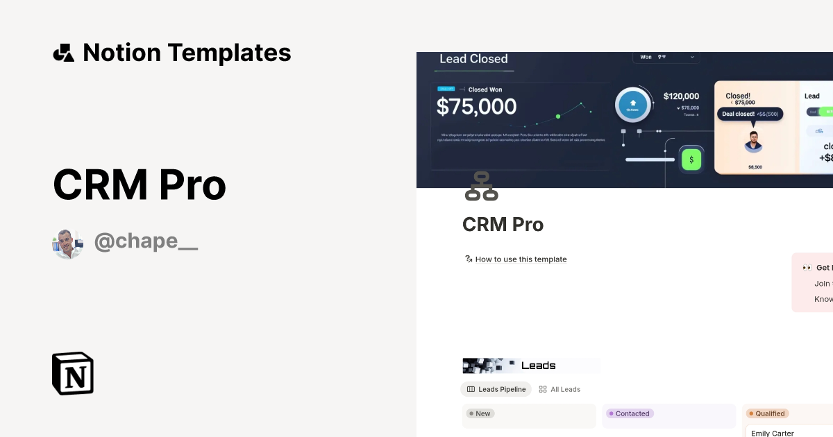 CRM Pro Template by Chape | Notion Marketplace
