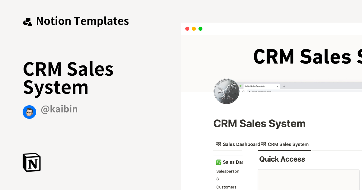 CRM Sales System Template | Notion Marketplace