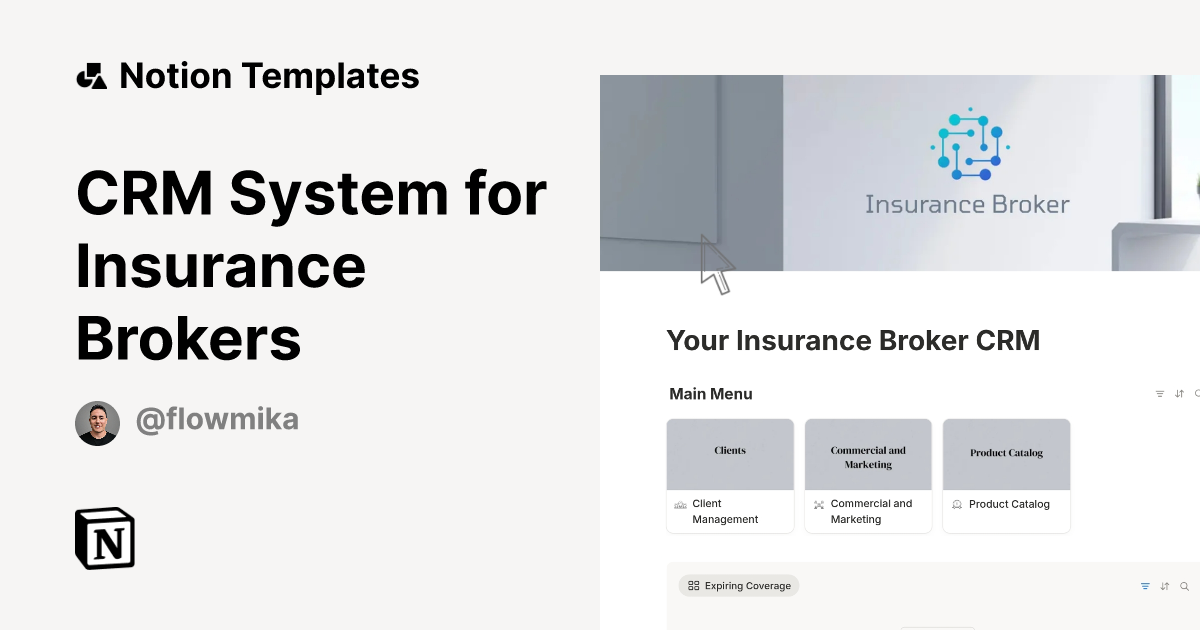 CRM System for Insurance Brokers Template | Notion Marketplace
