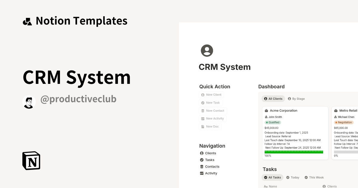 CRM System Template | Notion Marketplace