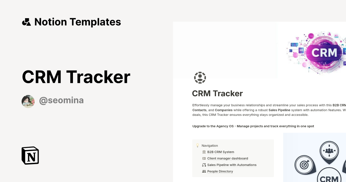 CRM Tracker Template | Notion Marketplace
