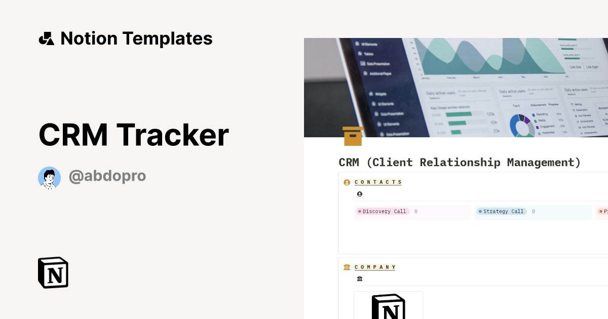 CRM Tracker Template | Notion Marketplace