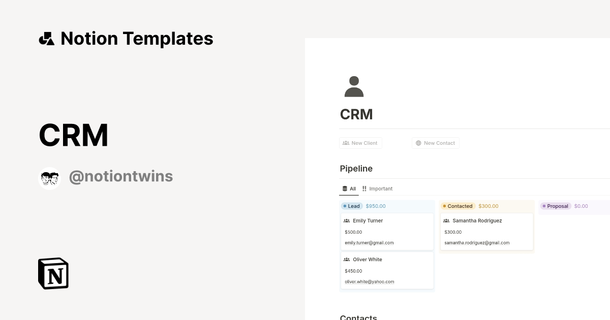 CRM Template | Notion Marketplace