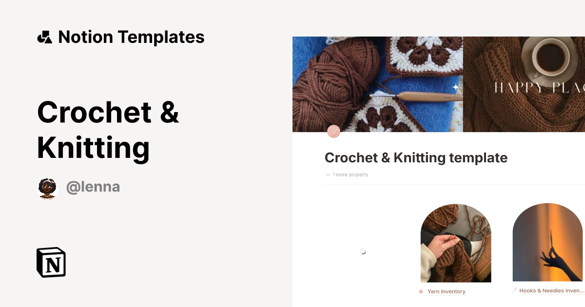Crochet & Knitting Template | Notion Marketplace