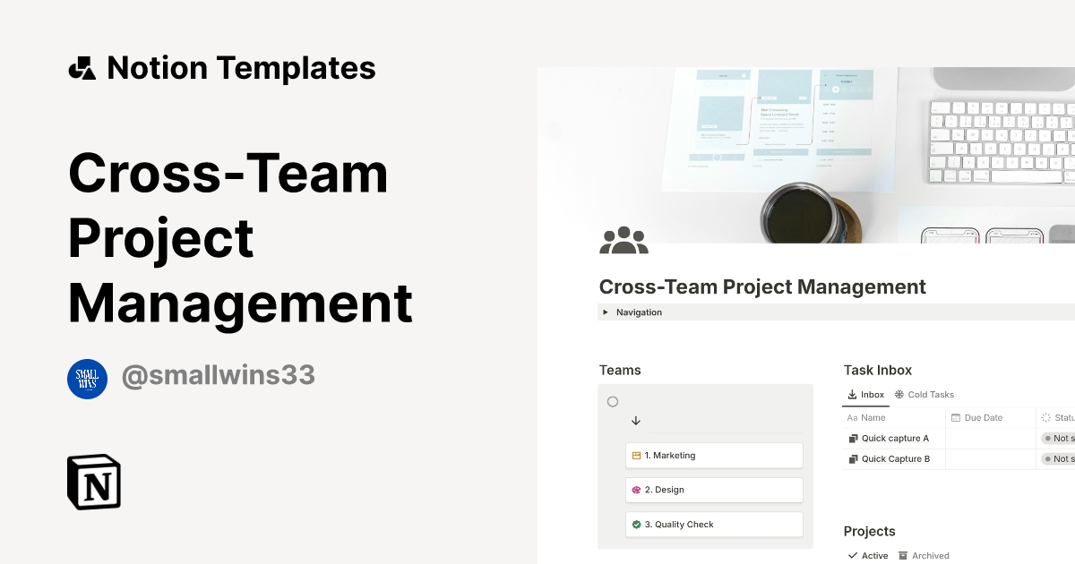 Cross-Team Project Management Template | Notion Marketplace