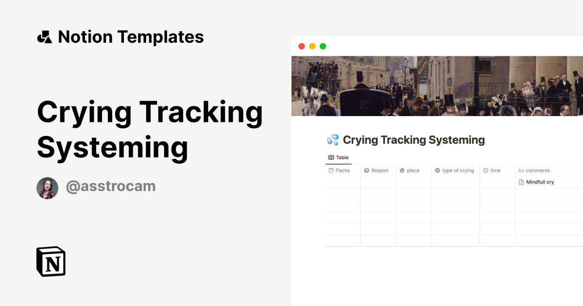 Crying Tracking Systeming Template | Notion Marketplace