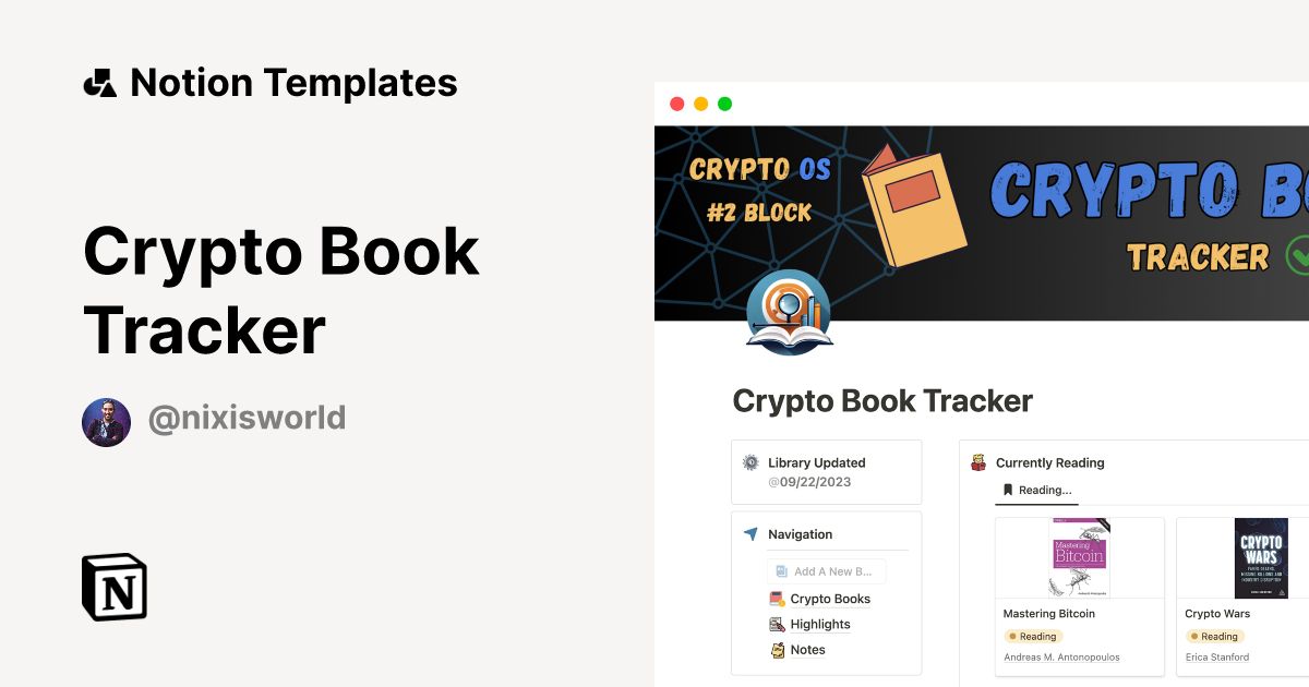 Crypto Book Tracker Template | Notion Marketplace