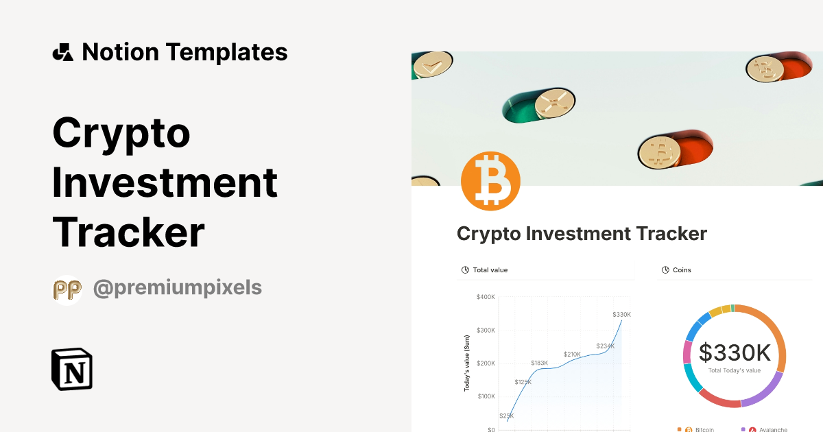 Crypto Investment Tracker Template by Premium Pixels | Notion Marketplace